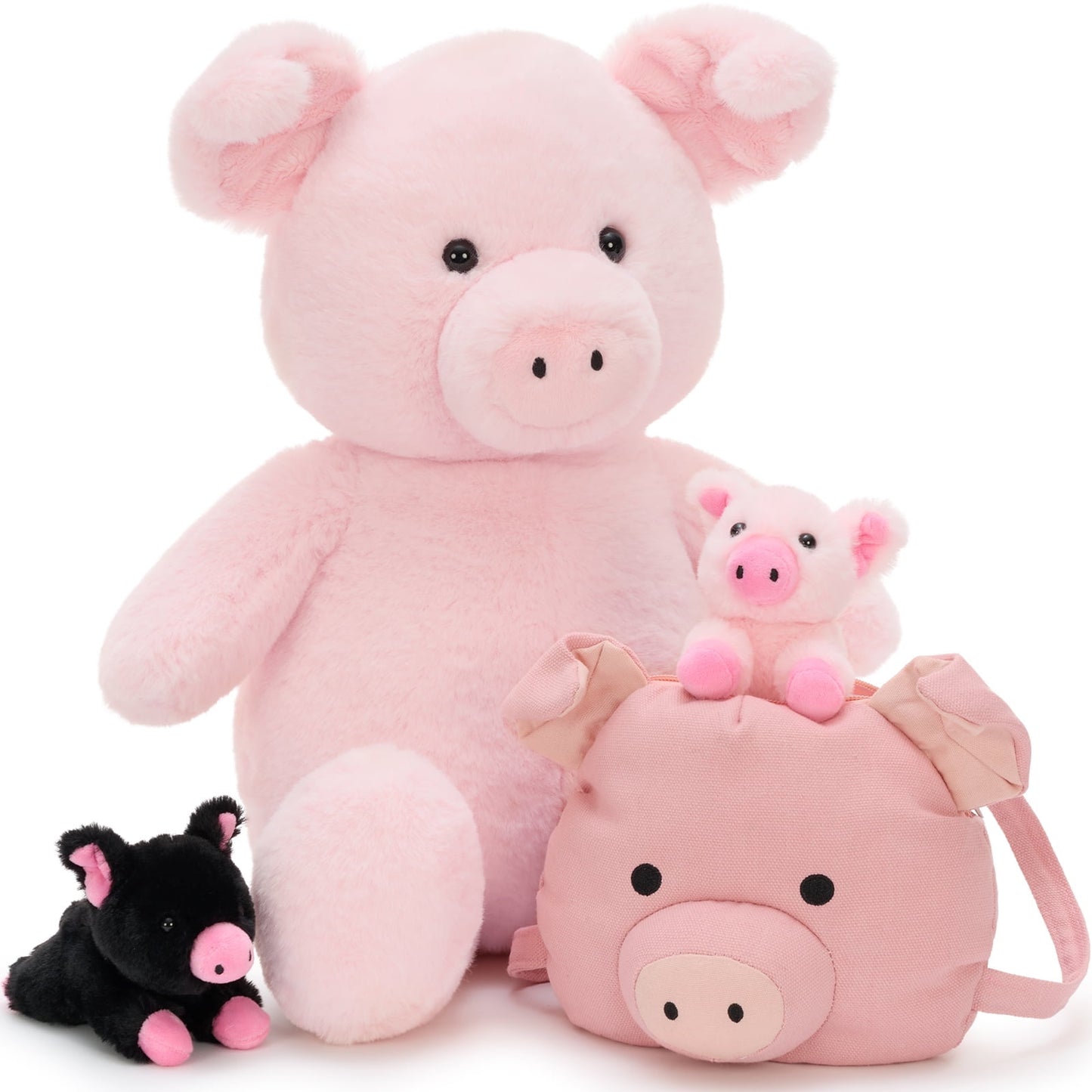 MorisMos Cute Pig Stuffed Animal with 2 Baby Plush Toys