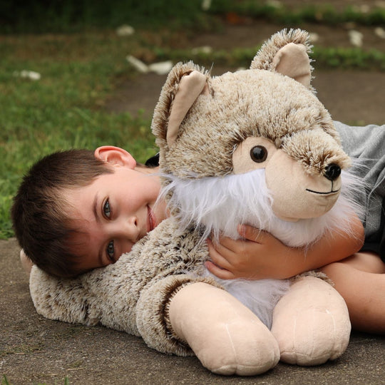 Lifelike Wolf Stuffed Animals Jungle Plush Toys, 30 Inches
